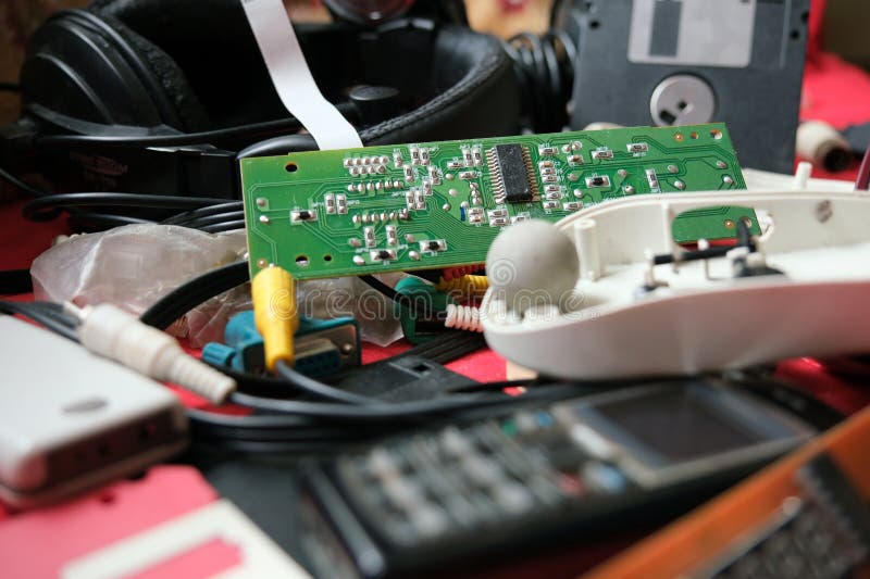 Electronic waste materials stock image. Image of computerchips - 316894433
