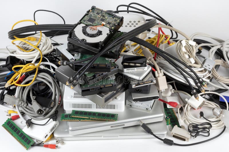 Electronic Waste - Obsolete Computer Technology Stock Image - Image of ...