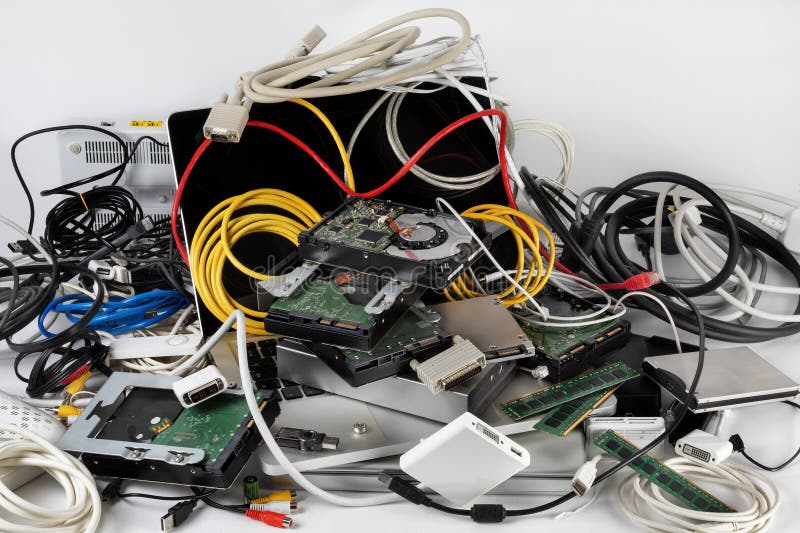 Electronic Waste - Obsolete Computer Technology Stock Photo - Image of ...