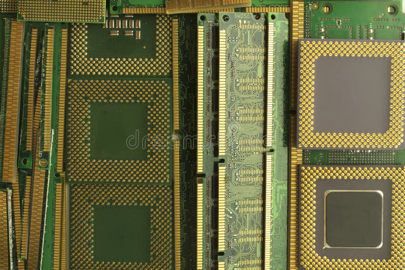 Electronic Waste Recycling from Old Computer Parts. Stock Photo - Image ...