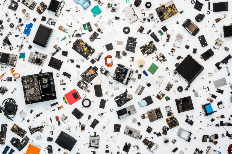 Electronic Waste Recycling Process Macro Stock Illustration ...