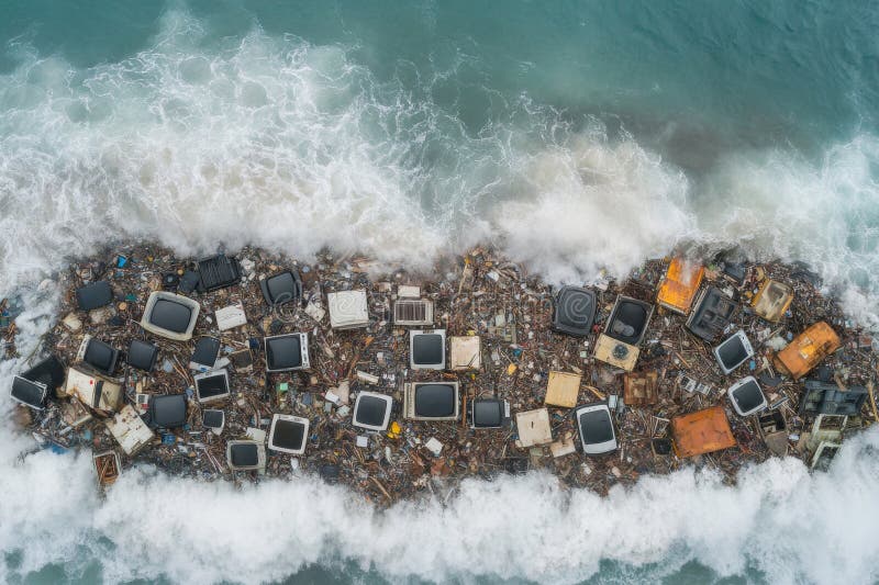Electronic Waste Washes Ashore, Revealing the Aftermath of a World ...