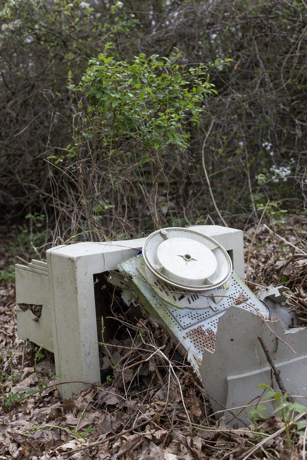 Electronic Waste in Woodland. E-waste Issue. Stock Photo - Image of ...