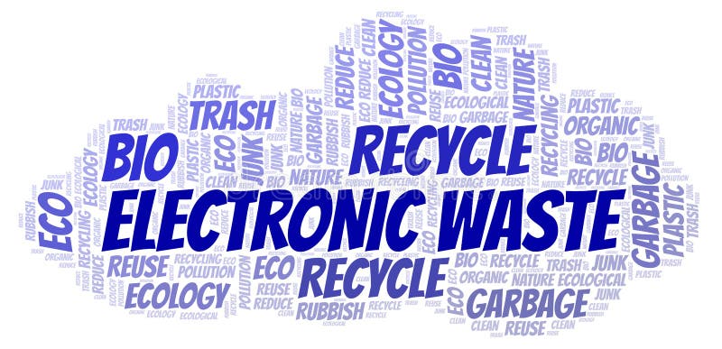 Electronic Waste Word Cloud Stock Illustration - Illustration of poster ...