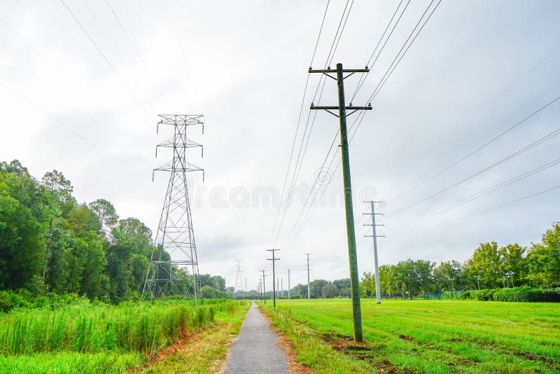 Electron Wire Tower and Blue Sky Stock Photo - Image of cable, drive ...