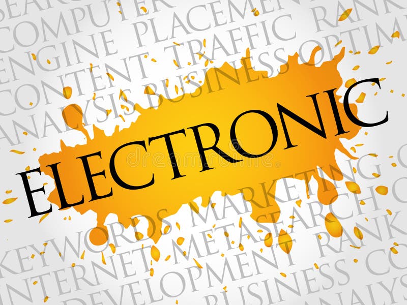 ELECTRONIC word cloud stock illustration. Illustration of technology ...