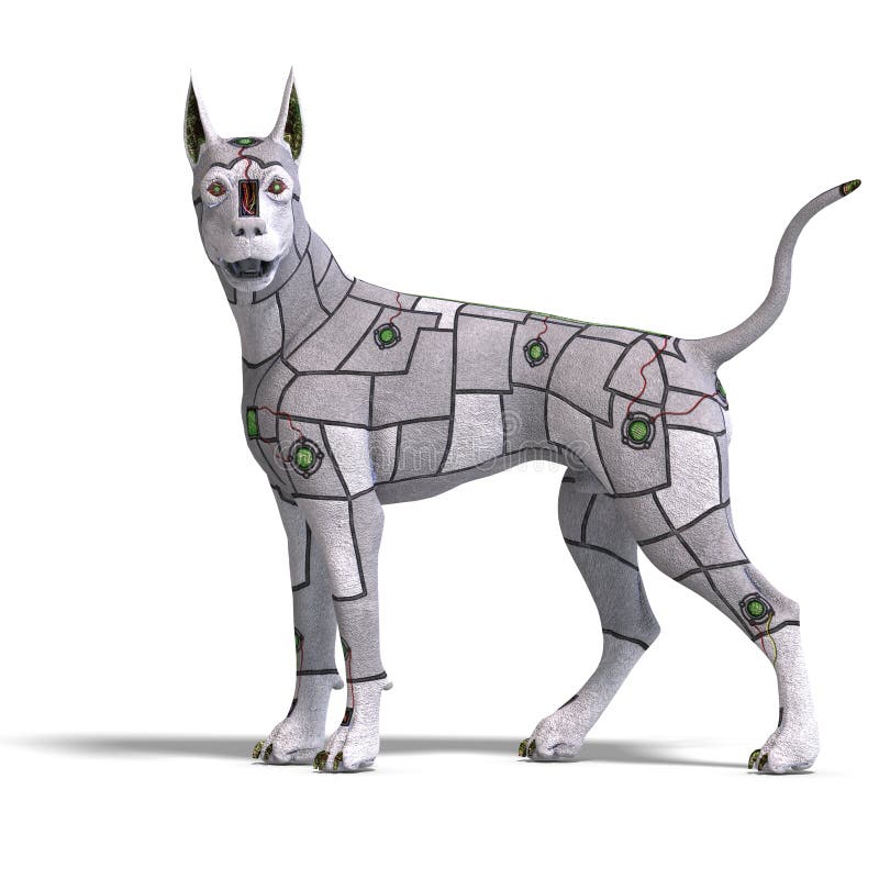 Electronical Scifi Dog Of The Future. 3D Picture. Image: 14786673