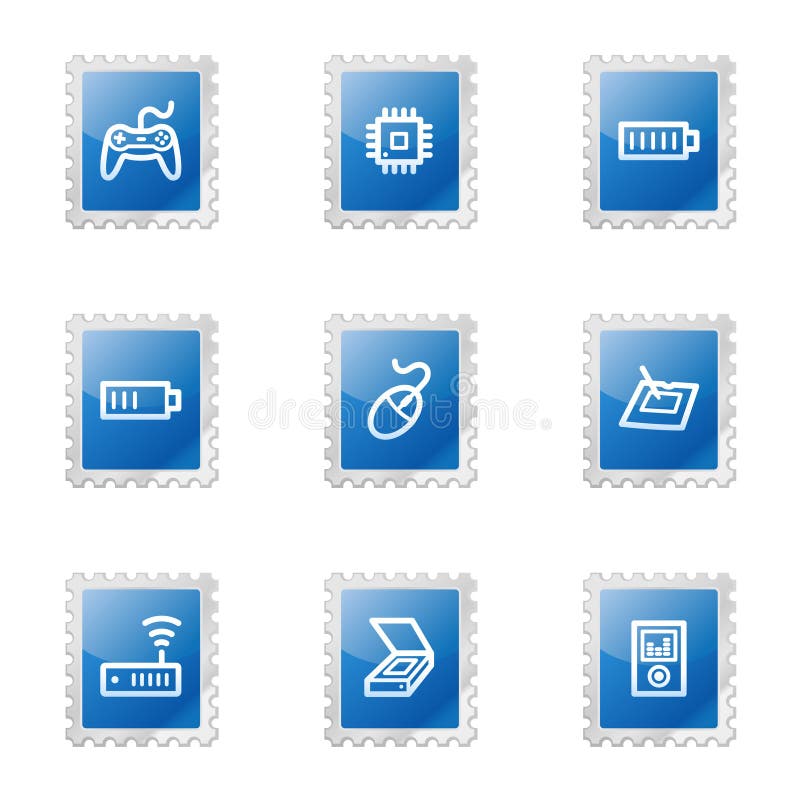 Electronics Web Icons, Green Grey Solid Icons Stock Vector ...