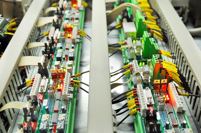 Electrical Control System in Factory Stock Photo - Image of ...