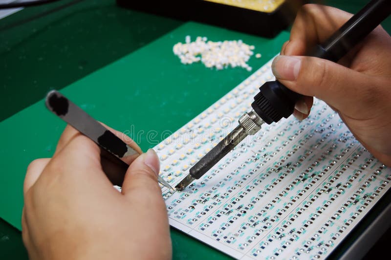 Electronics Assembly Closeup Stock Image - Image of close, assembly ...