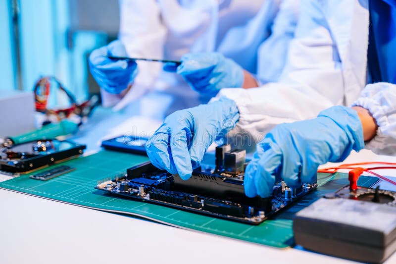 Electronics Assembly and RAM Installation with High-tech Components ...