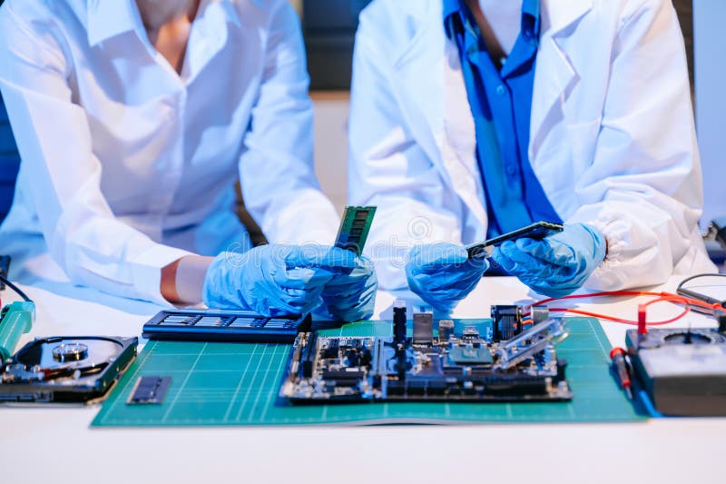 Electronics Assembly and RAM Installation with High-tech Components ...