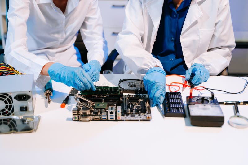 Electronics Assembly and RAM Installation with High-tech Components ...