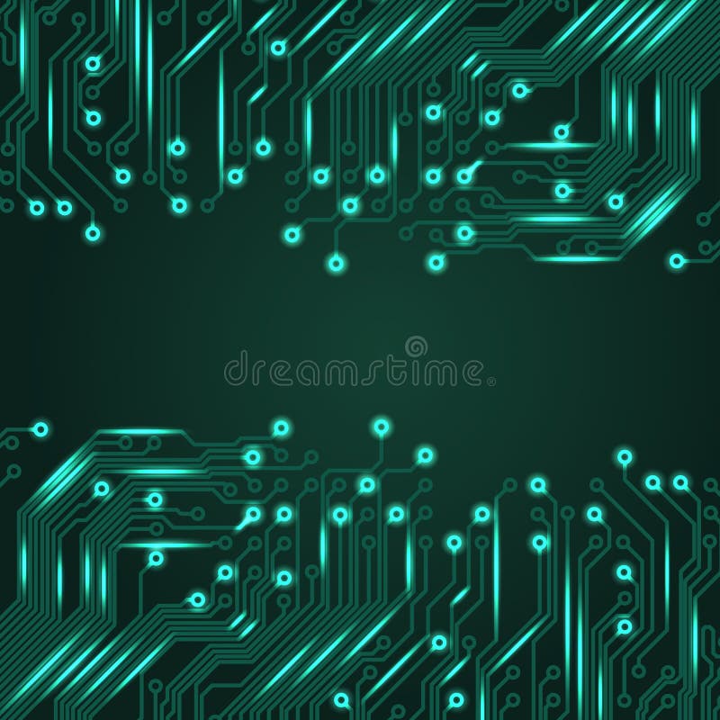 Abstract Electronics Green Background Stock Vector - Illustration of ...