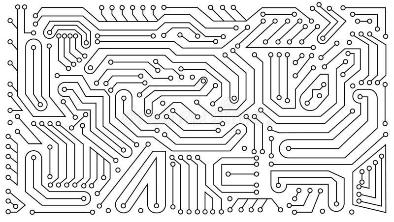Electronics Board in Coloring Style. High Tech Circuit Board Vector ...
