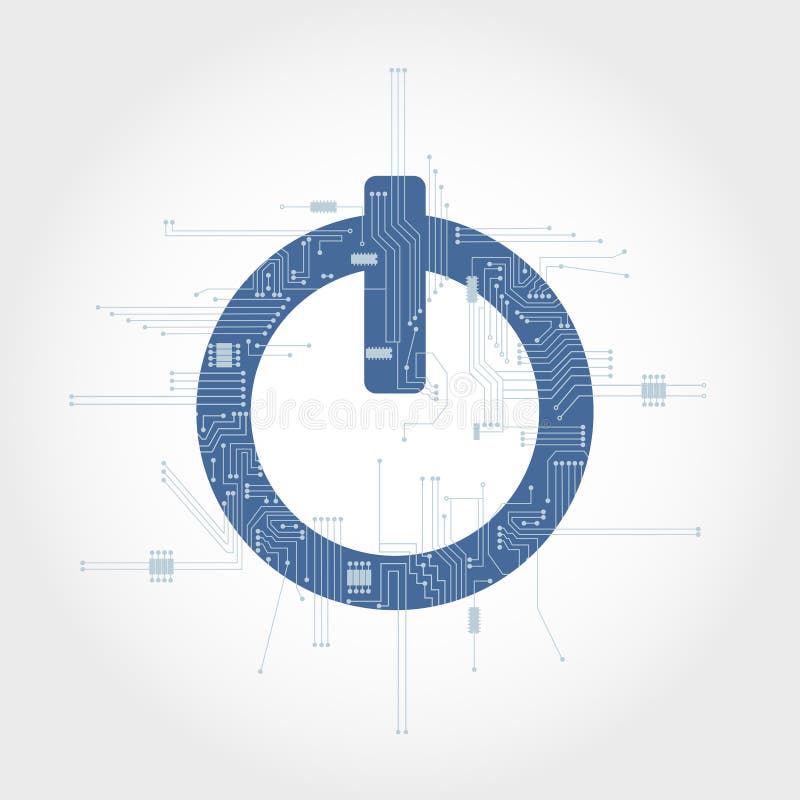 Electronics Circuit and Button on, Off Stock Vector - Illustration of ...