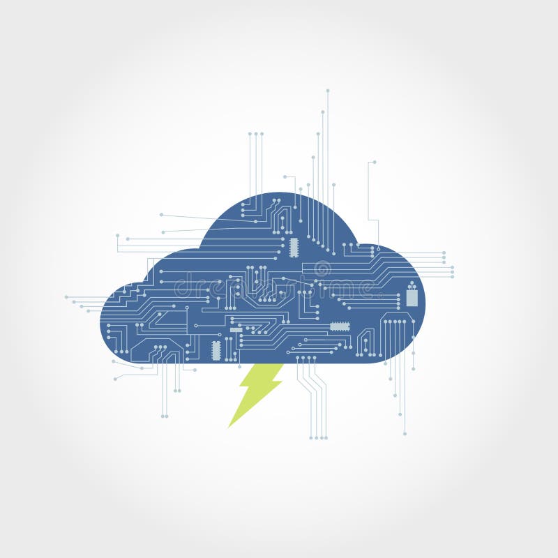 Electronics Circuit and Cloud Stock Vector - Illustration of cloud ...