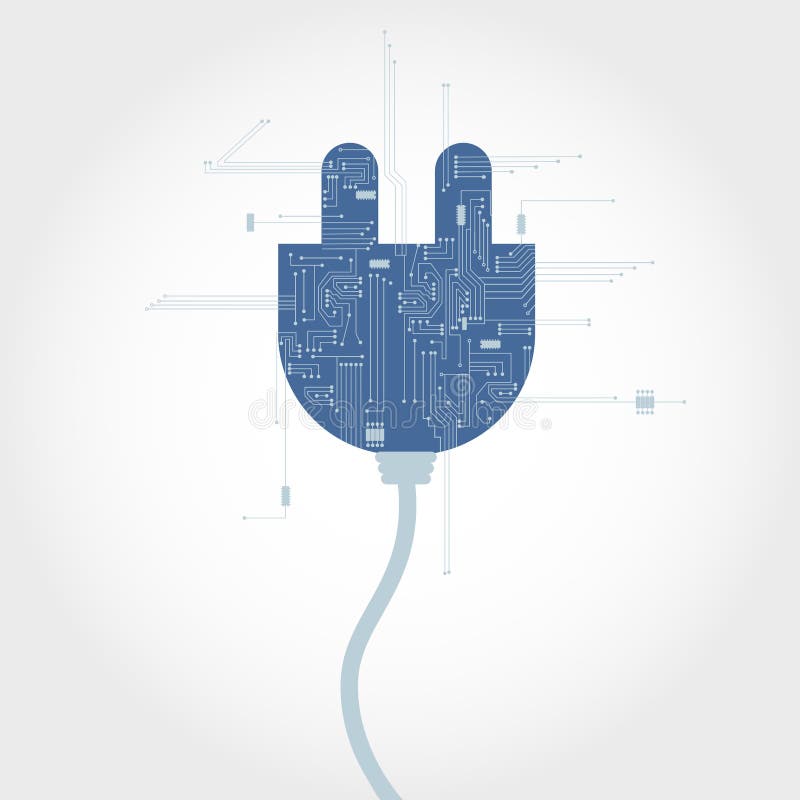 Electronics Circuit and Plug Socket Stock Vector - Illustration of ...