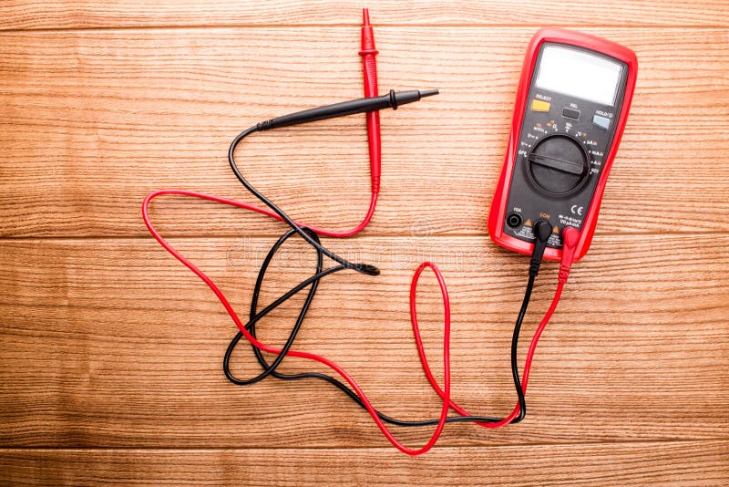 Electronic Digital Multimeter Isolated On White With Probes. Digital ...