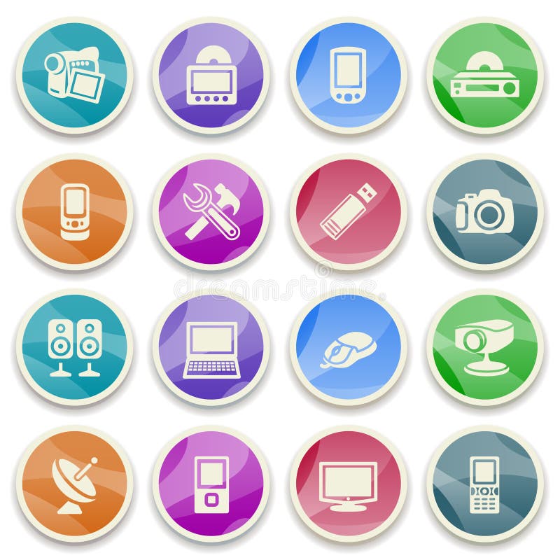 Electronics color icons. stock vector. Illustration of mobile - 42351921