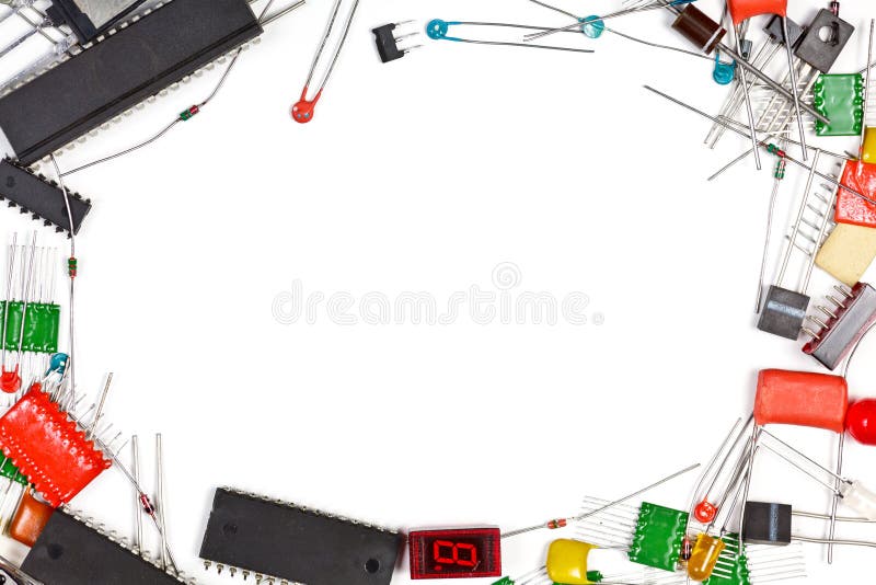 Electronics Components Frame Stock Image - Image of electric, engineer ...