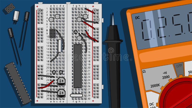 Electronics Components Kit Illustration Stock Vector - Illustration of ...