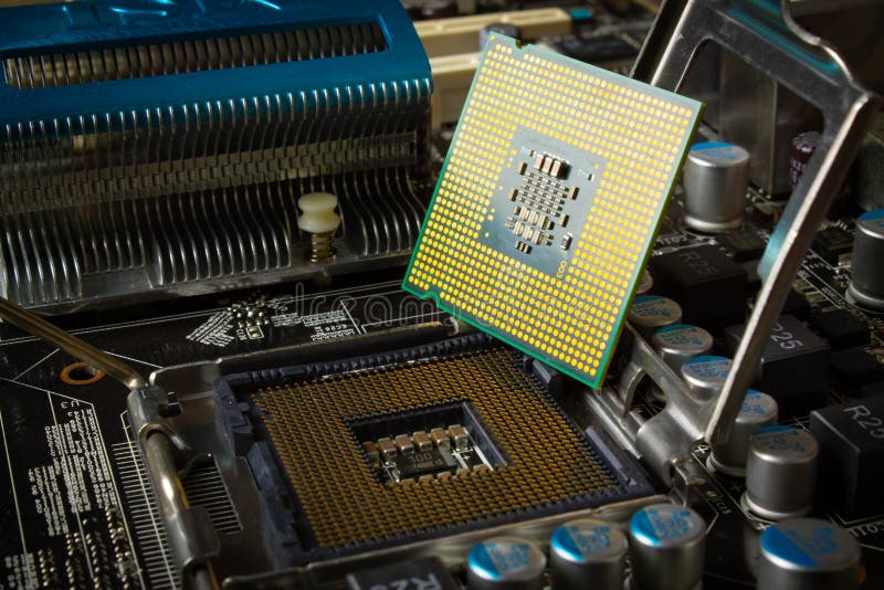 Electronics Components on Modern PC Computer Stock Photo - Image of ...