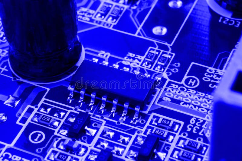 Electronics Components on Modern PC Computer Motherboard with RAM ...