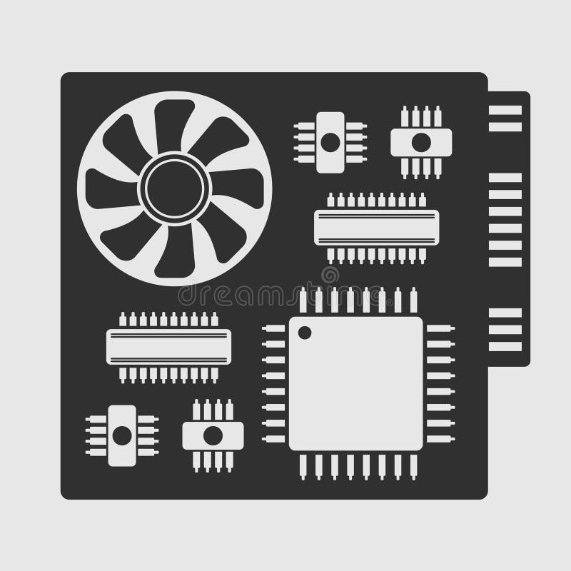 Electronics, Computer Board Symbol Stock Illustration - Illustration of ...