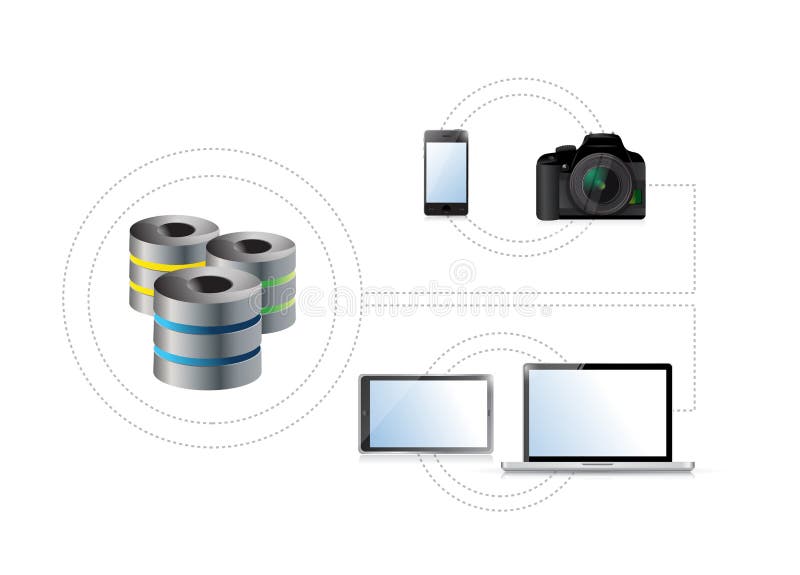 Storage Device Collection on White Background. Stock Vector ...