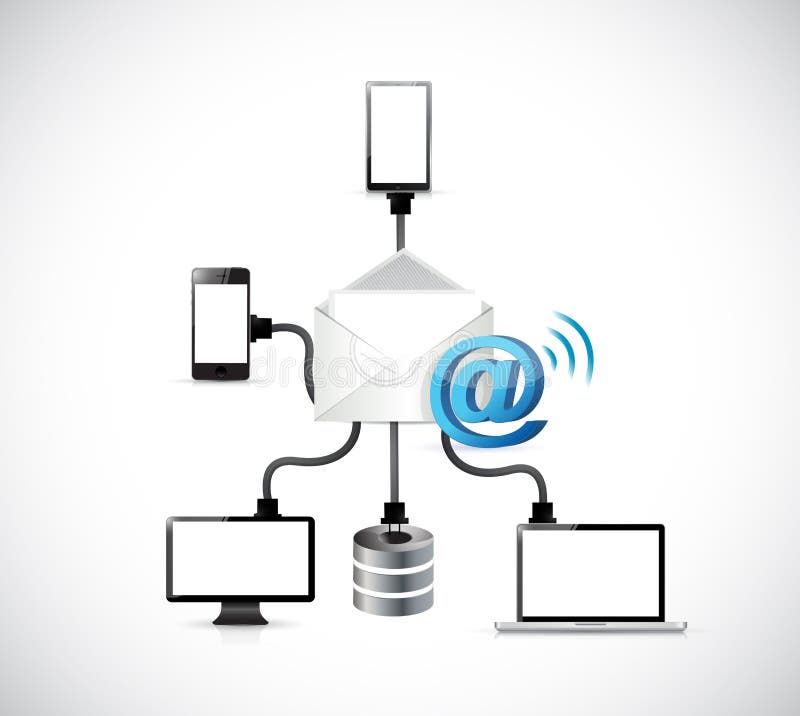 Electronics Connection Email Wifi Communication Stock Illustration ...