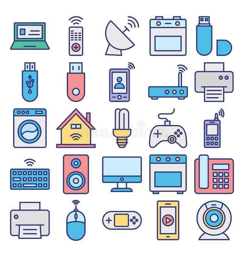 Electronics and Devices Isolated Vector Icons Set Which Can Easily ... Electronics and Devices Isolated Vector Icons Set Which Can Easily ...