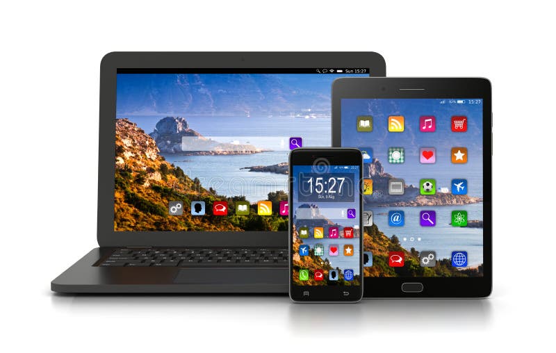 Electronics Devices. Technology Concept Stock Illustration ...