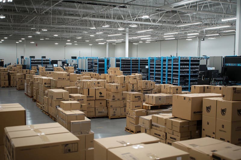 Electronics Distribution Center Buzzing with Activity and Packages at ...
