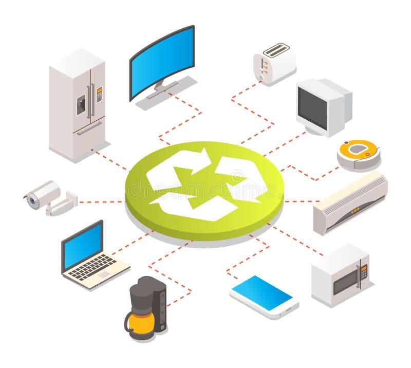 Electronics E-waste Recycle 3d Vector Info Graphic Stock Vector ...