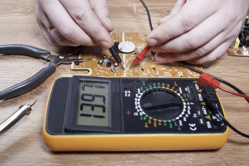 Electronics. Engineer at Work Stock Image - Image of hand, expertise ...