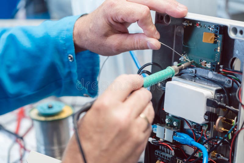 Electronics. Engineer at Work Stock Image - Image of hand, expertise ...