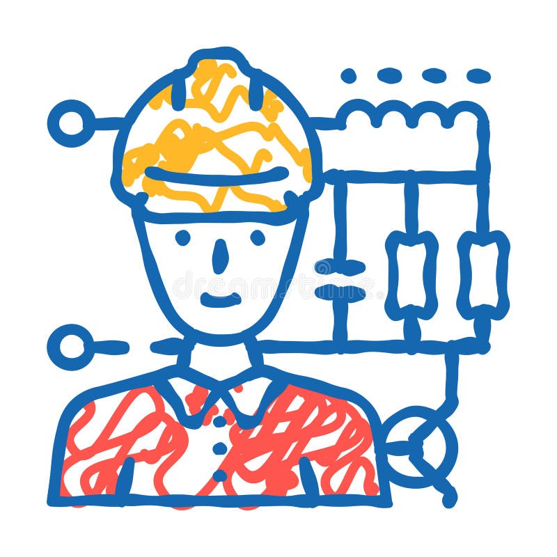 Electronics Engineer Worker Icon Doodle Illustration Stock Illustration ...