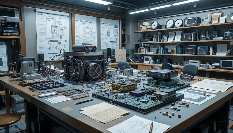 Electronics Engineering Lab with Circuit Boards and Equipment for ...