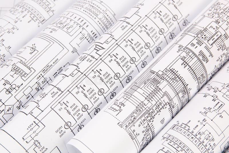 Electronics and Engineering. Printed Drawings of Electrical Circuits ...