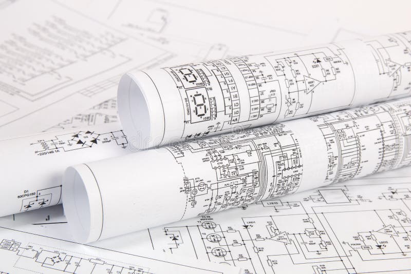 Electronics and Engineering. Printed Drawings of Electrical Circuits ...