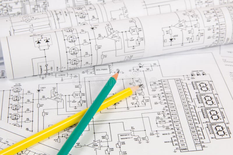 Electronics and Engineering. Printed Drawings of Electrical Circuits ...