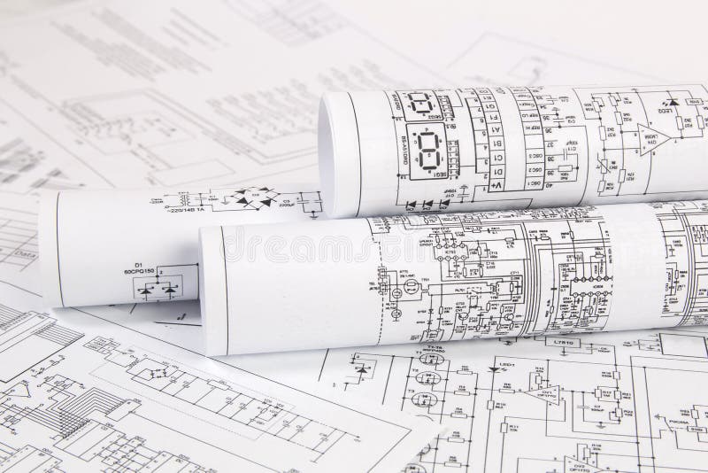 Electronics and Engineering. Printed Drawings of Electrical Circuits ...
