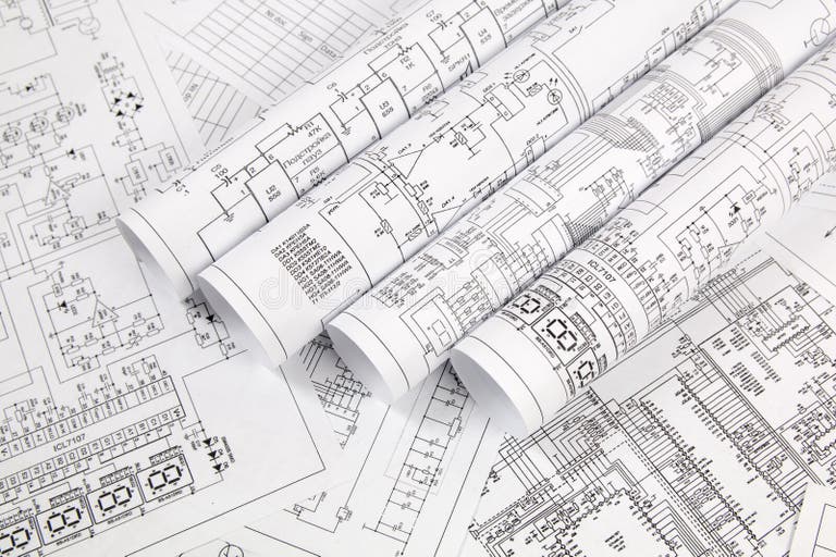 Electronics and Engineering. Printed Drawings of Electrical Circuits ...