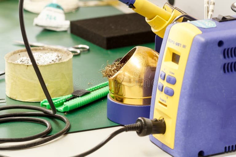 Electronics Equipment Assembly Workplace Stock Image - Image of ...