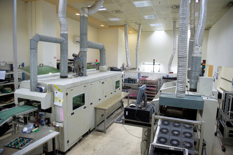 Electronics Factory Workplace Editorial Stock Photo - Image of robot ...