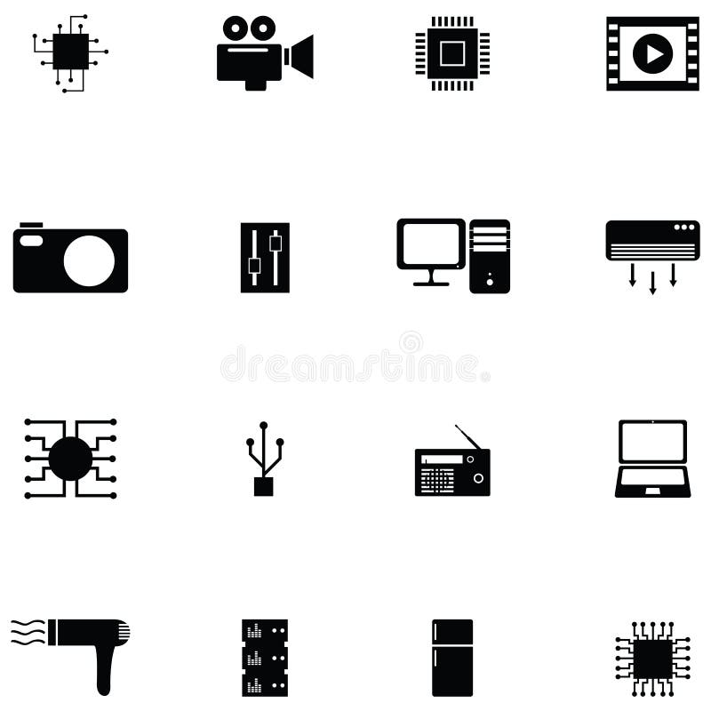 Electronics icon set stock vector. Illustration of smart - 107348341