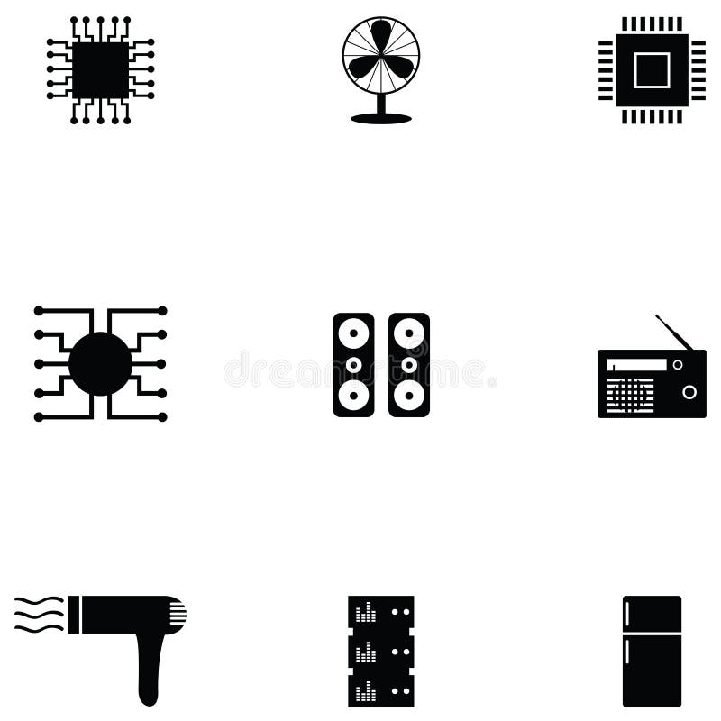 Electronics icon set stock vector. Illustration of vector - 107348391