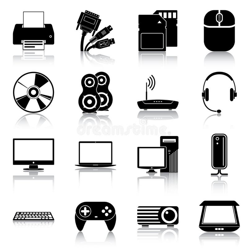Computer Technology Vector Symbols or Icons Set Stock Vector ...
