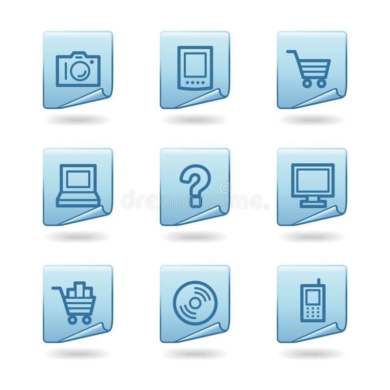 Electronics icons stock vector. Illustration of blue, internet - 6103113
